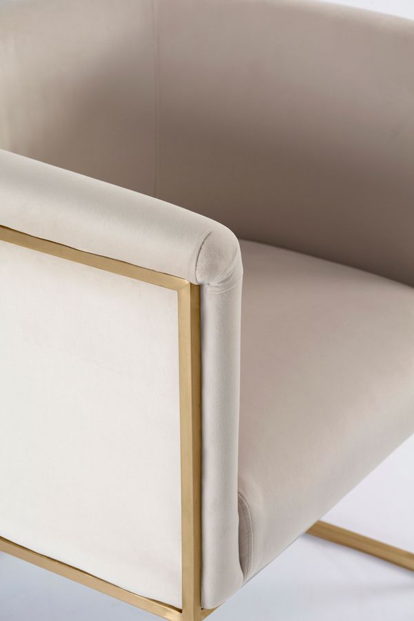 Aria Tub Chair - Chalk - Brass
