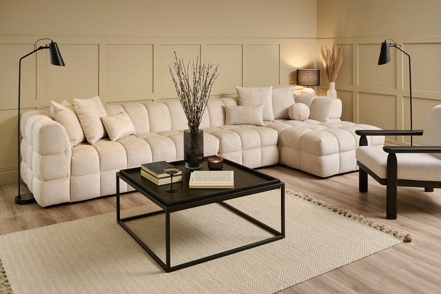 Berlin Extra Large Right-Hand Corner Sofa Light Taupe Chenille