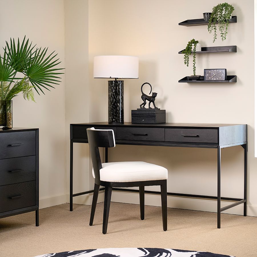 Duo Black Desk/Dressing Table