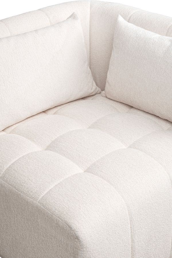 Essen Three Seat Corner Sofa – Cream Chenille