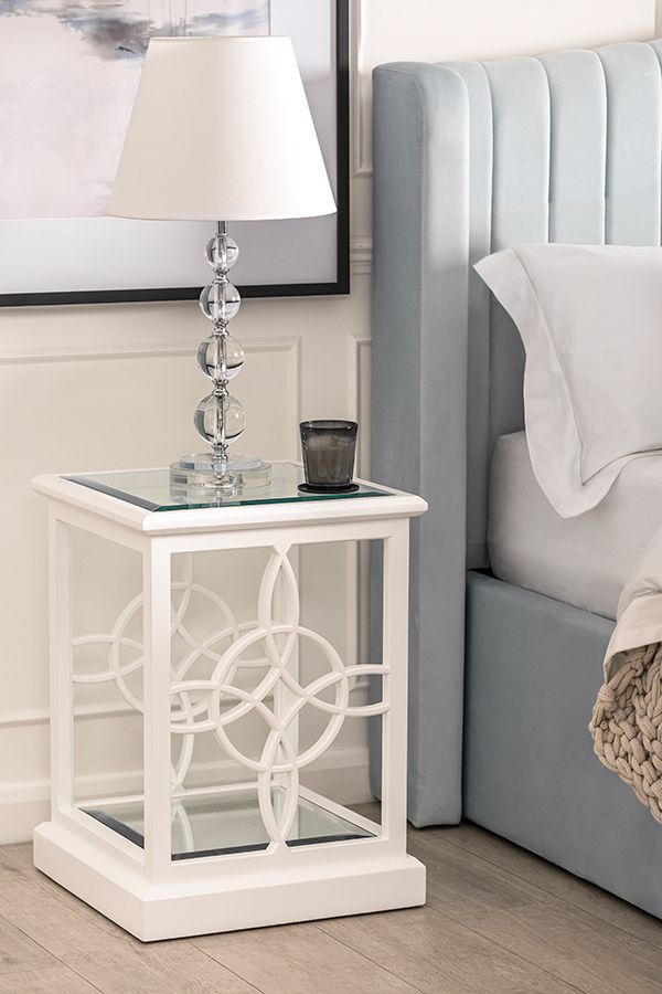 Etienne White Side Table