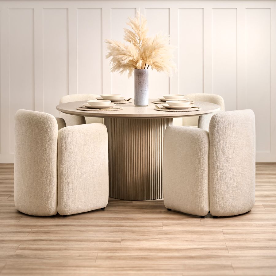 Ophelia Washed Grey Oak Dining Table