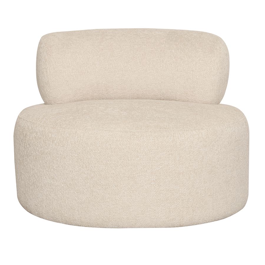 Rolls Swivel Chair Ivory Chenille