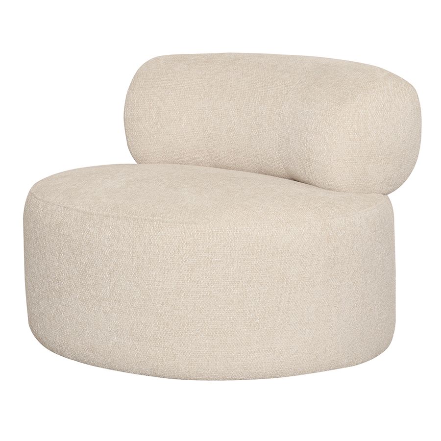 Rolls Swivel Chair Ivory Chenille