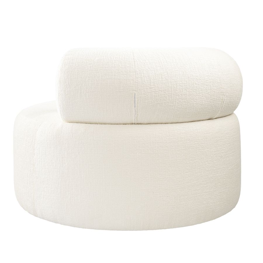 Rolls Swivel Chair Ivory Chenille